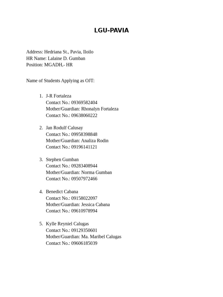 Endorsement Letter Lgu Pavia | PDF