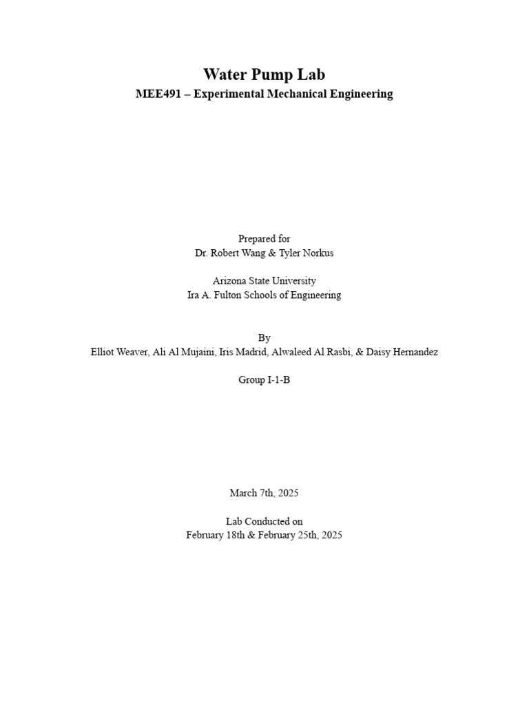 I-1-B WaterPump 20250803 | PDF | Pump | Flow Measurement