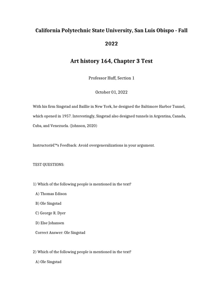 Art History 164 Chapter 3 Test | PDF