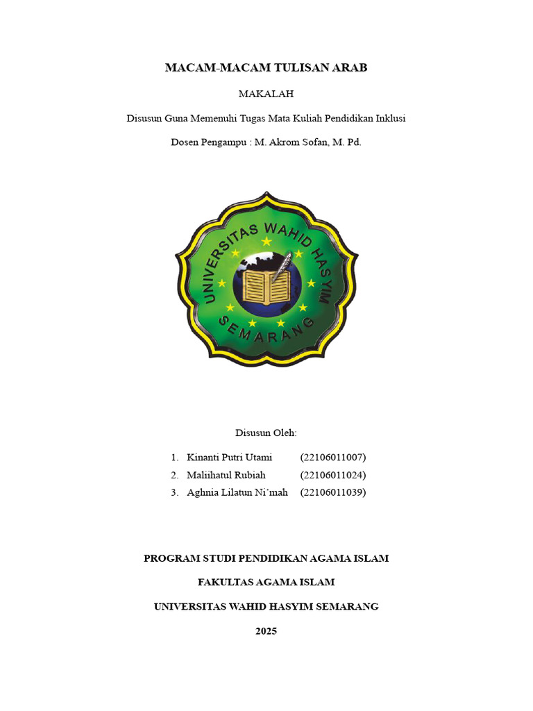 Jenis-Jenis Tulisan Arab dan Khat | PDF