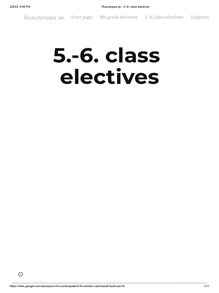 Rusutorppa Ak - 5.-6. Class Electives | PDF | Learning | Image
