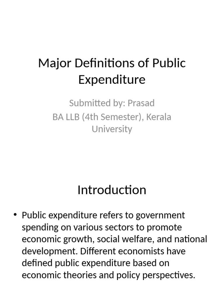 Public Expenditure Definitions | PDF | Economics | Government Spending