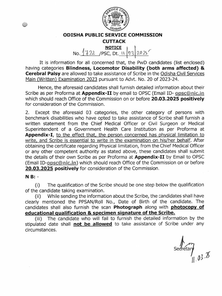 OCS Scribe Main Notice | PDF