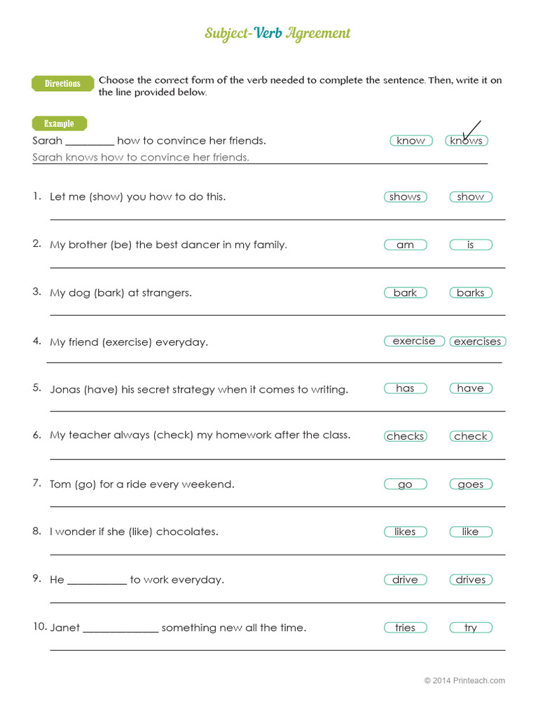 Grammar Worksheet | PDF