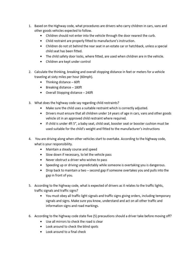 Driving Theory Exam | PDF | Traffic | Traffic Light