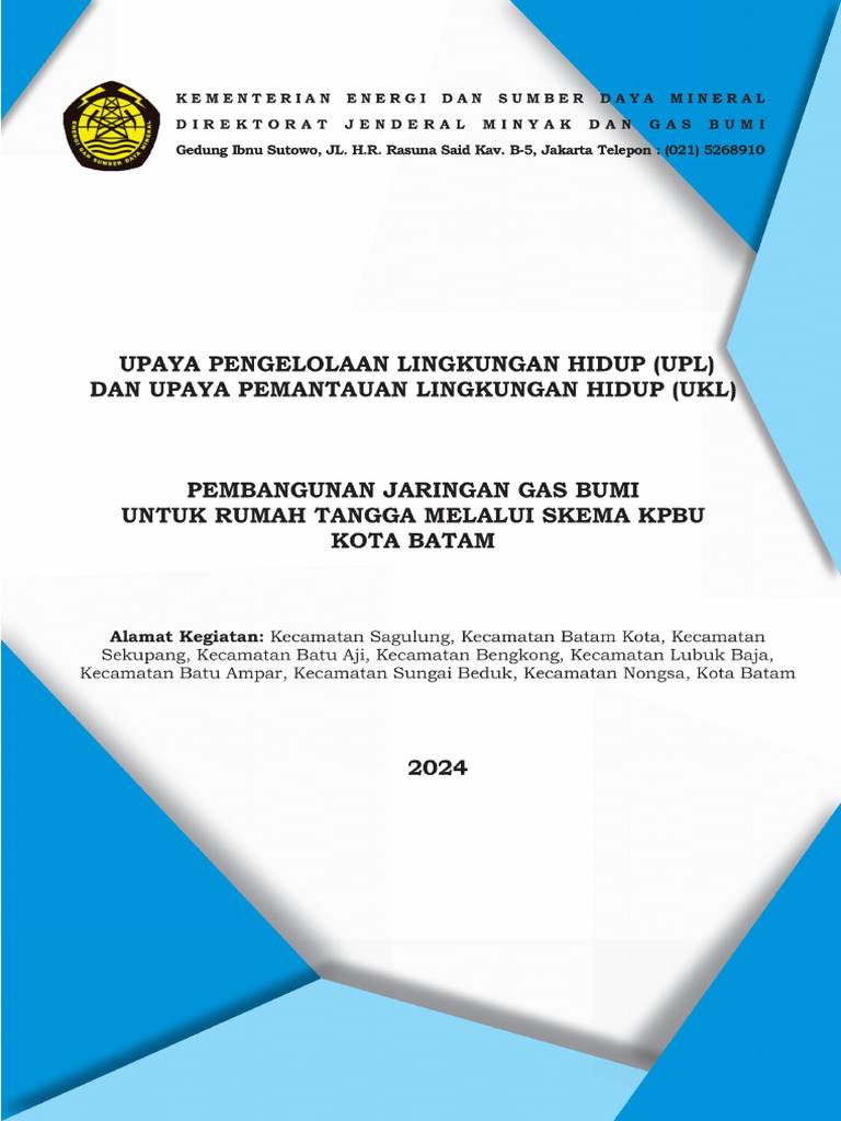 UKL UPL Pembangunan Jargas KPBU Batam - 6718dc5c5fb89 | PDF