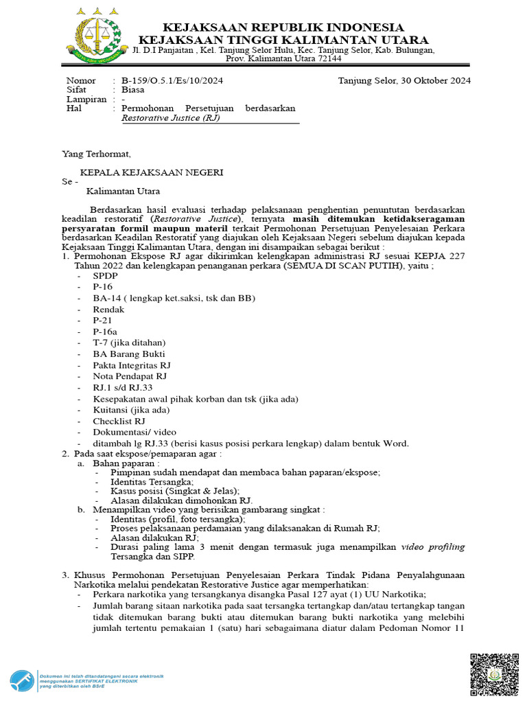 Tata Cara Permohonan RJ | PDF