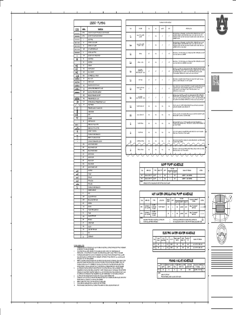 Addenda2 P001 - Legend, Schedules, And Details - Plumbing | PDF | Water ...