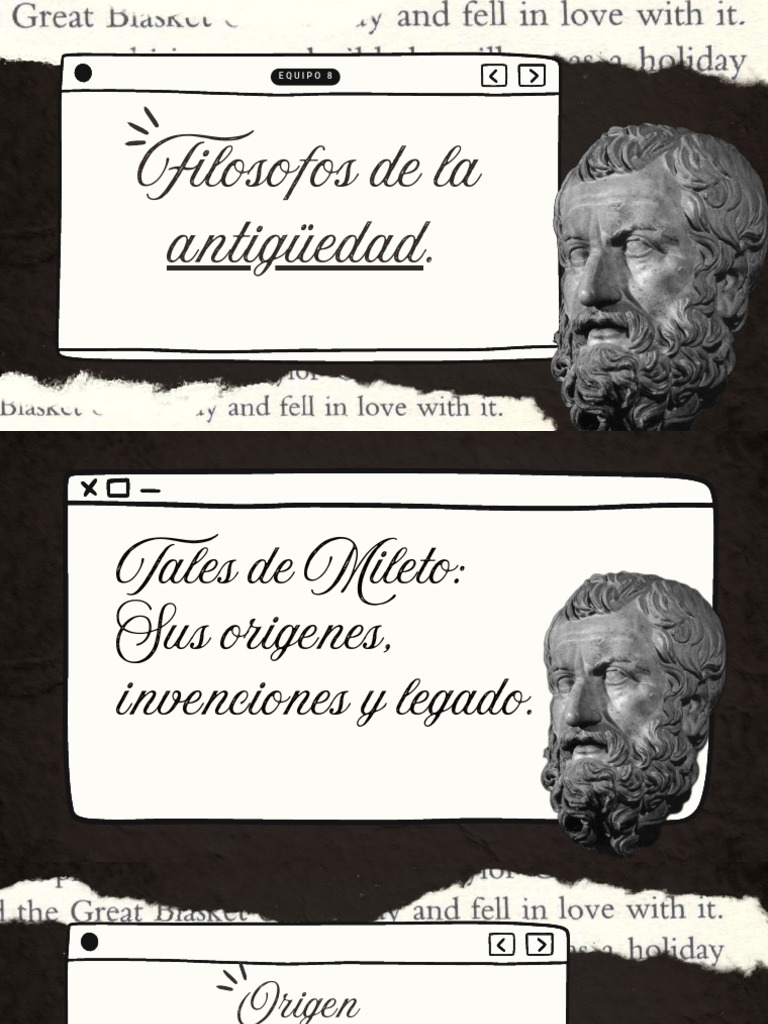 Legado de Tales de Mileto y Filosofía Antigüa | PDF | Filosofía griega ...