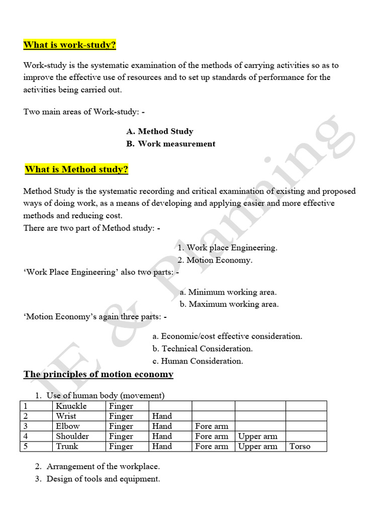 Work Study | PDF