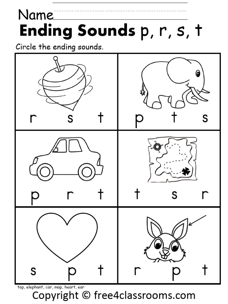 Ending Sounds P, R, S, T | PDF