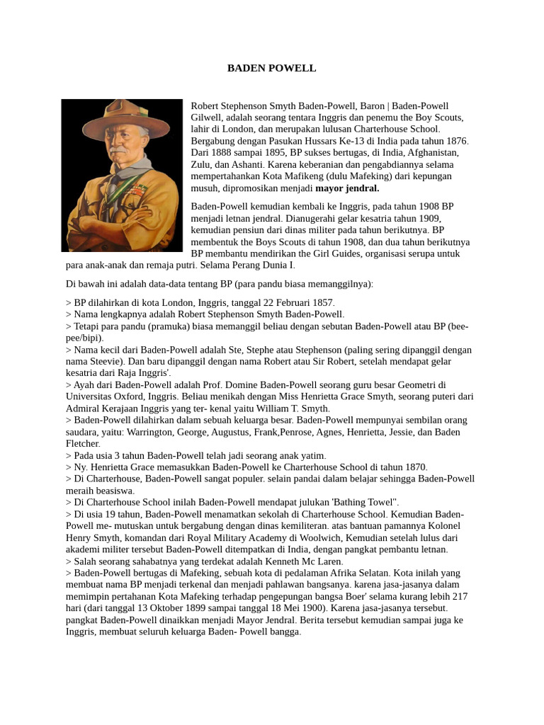 Sejarah dan Warisan Baden-Powell | PDF