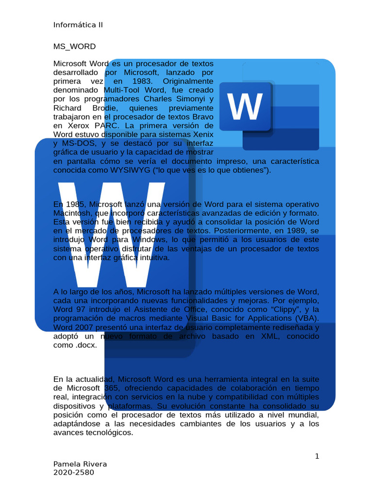informatica | PDF | Microsoft Word | Procesador de textos