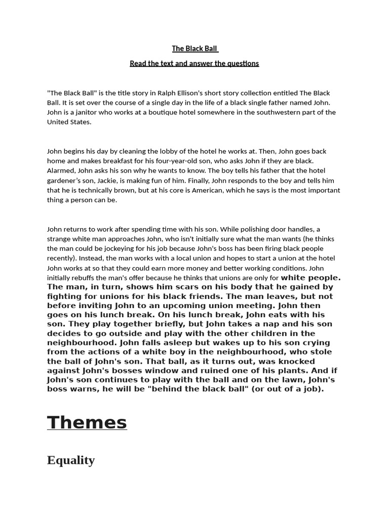 The Black Ball | PDF | Landscape | Nostalgia