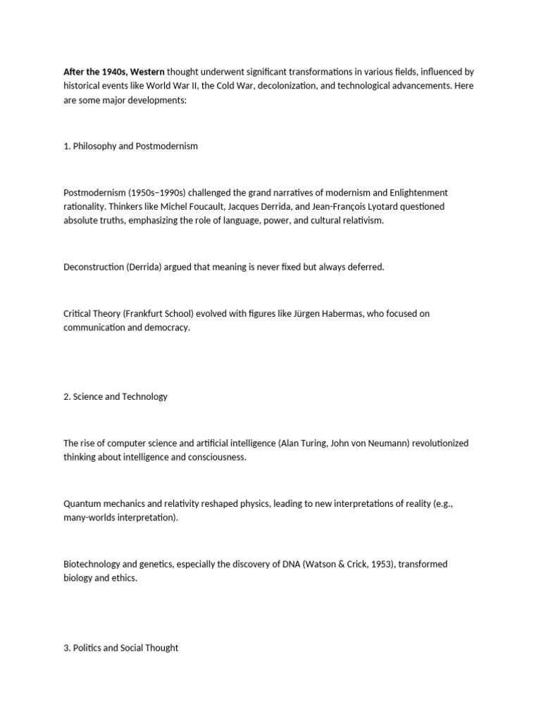 postmodernism-WPS Office | PDF | Postcolonialism | Globalization