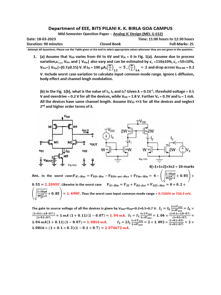 AICD Mid Sem Answer Keys2023 | PDF | Information And Communications Technology | Semiconductor ...