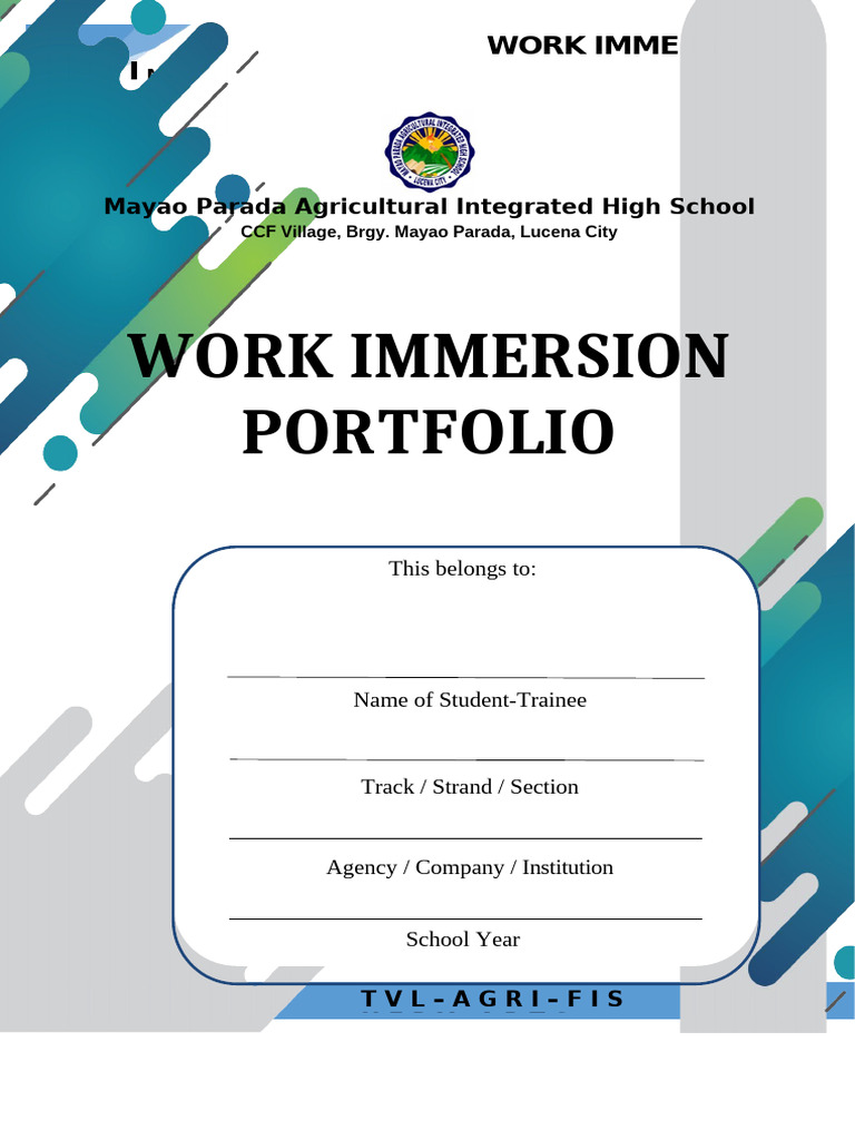 Work Immersion Portfolio 2022-2023 | PDF
