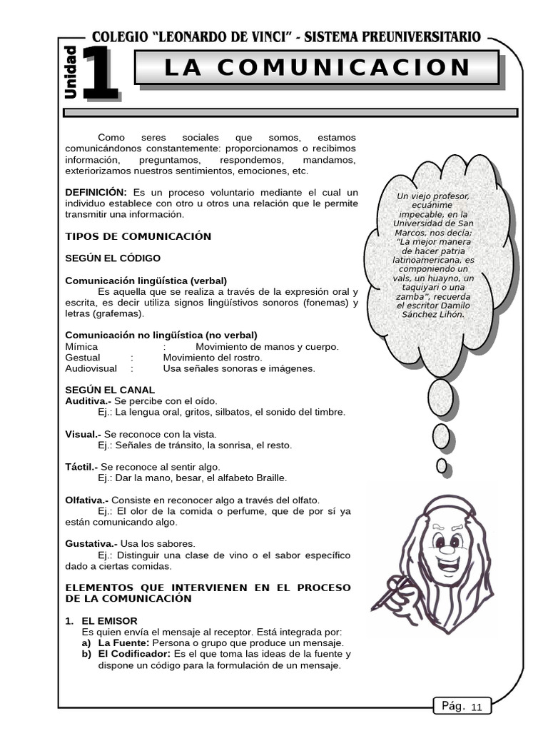 1. LENGUAJE - 1RO | PDF | Comunicación | Boca