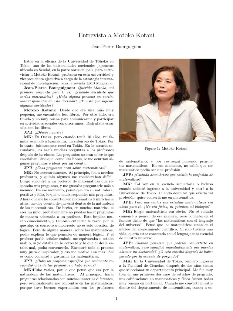 Motoko Kotani | PDF | Matemáticas | Japón