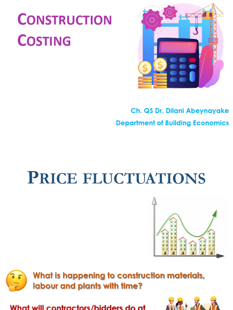 Lec 5 - DA - Construction Costing - Price Fluctuations 1 | PDF ...