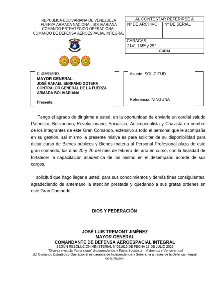 Oficio Zerpa | PDF | Militar | Venezuela