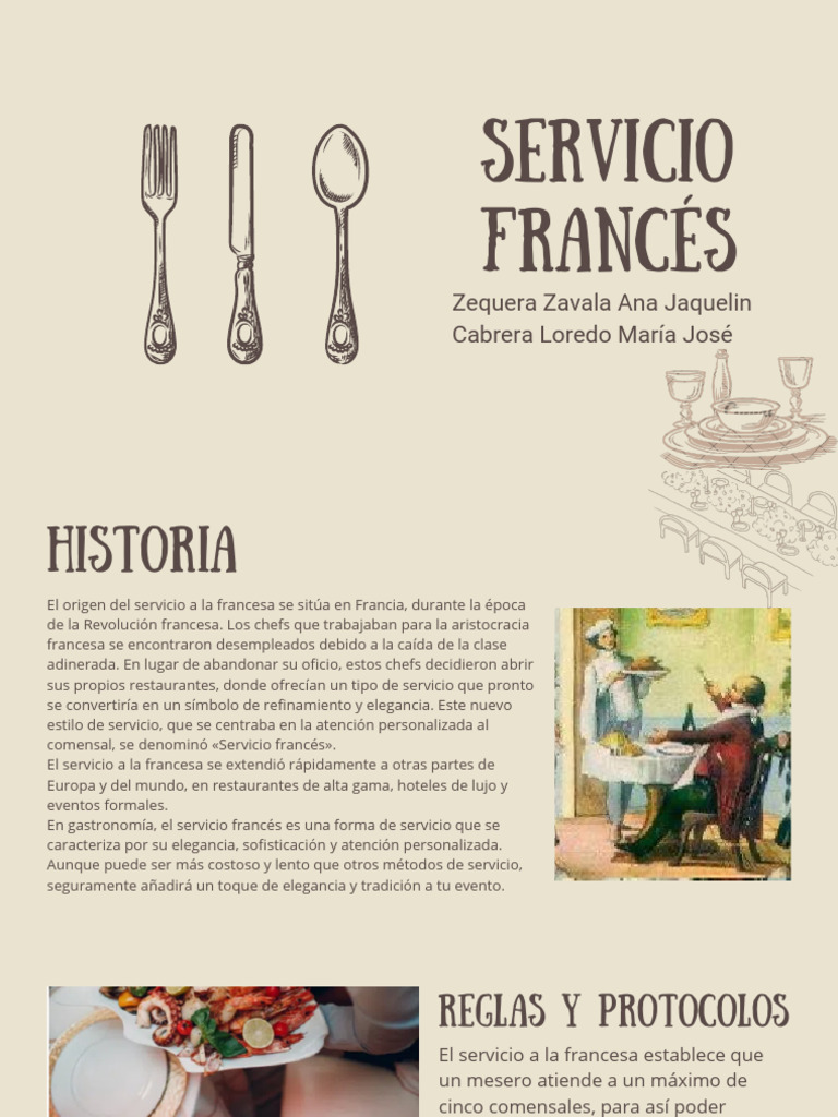 Montaje y Origen del Servicio Francés | PDF | Cuchillería