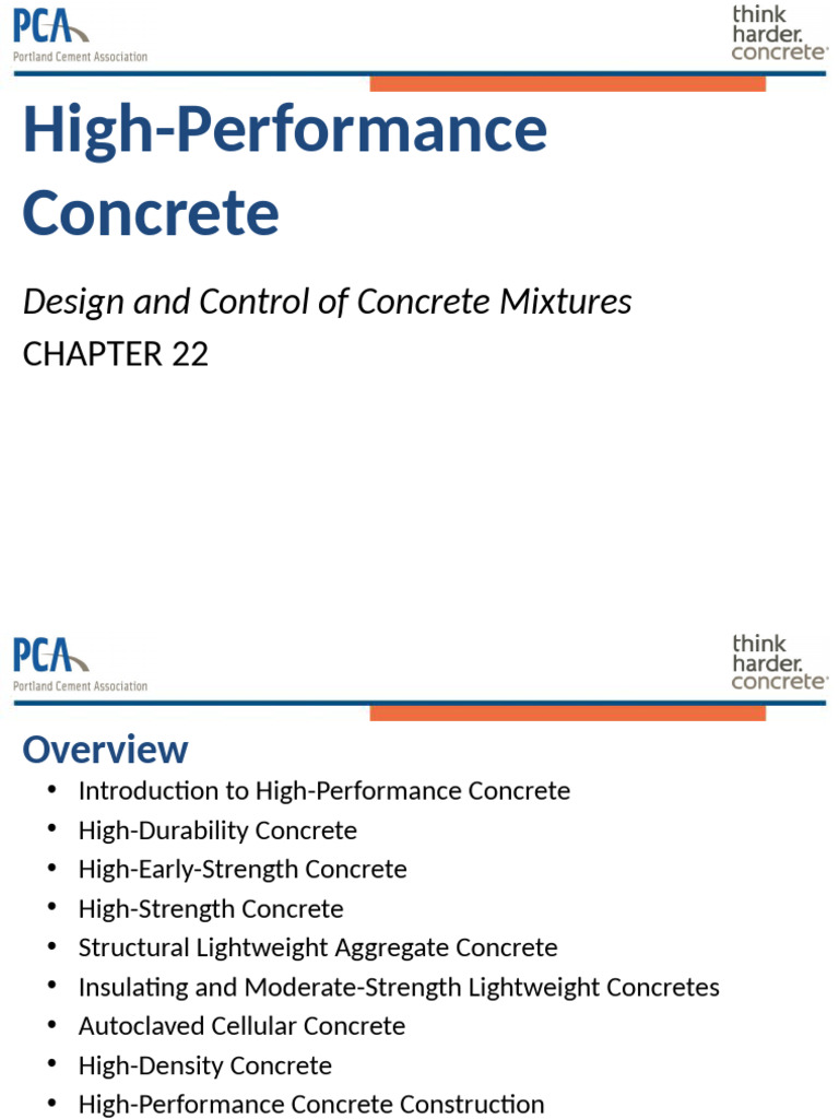 High-Performance Concrete Lecture | PDF | Concrete | Cement