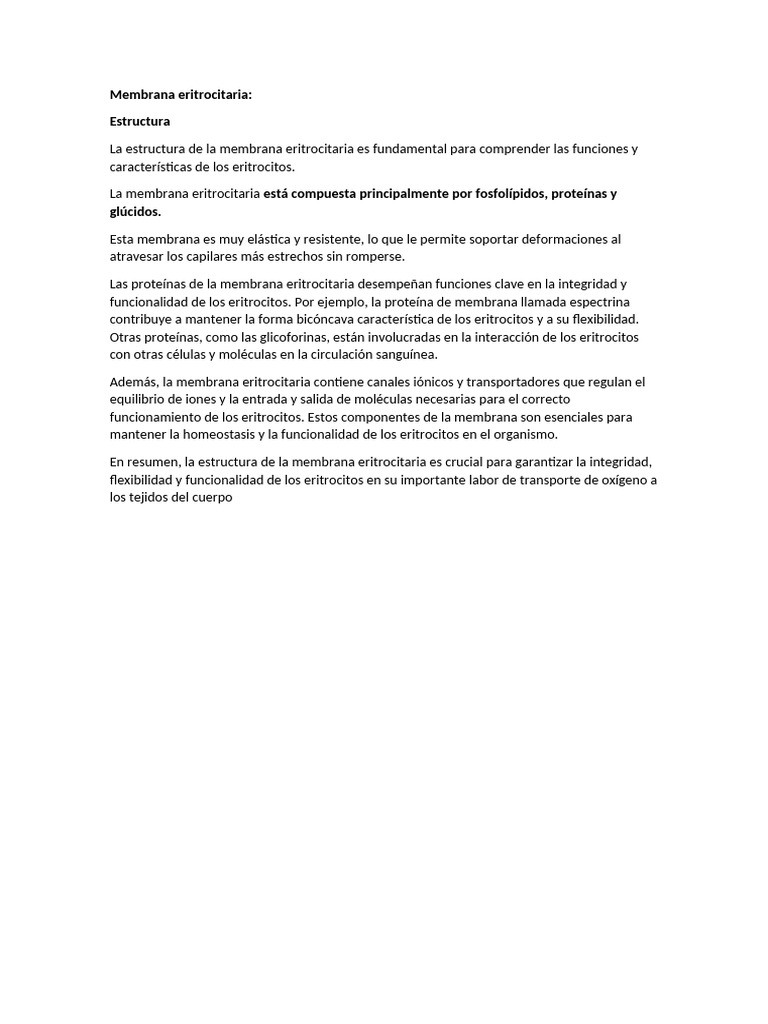 Membrana Eritrocitaria - PPP1 | PDF