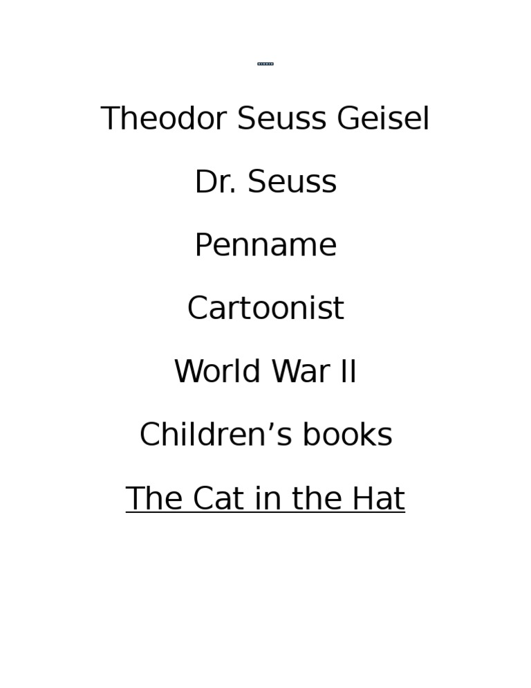 Dr. Seuss: Iconic Children's Author | PDF | Philosophy