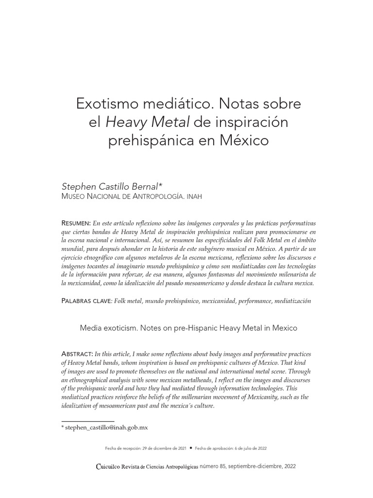 Heavy Metal Prehispánico en México | PDF | Música heavy metal