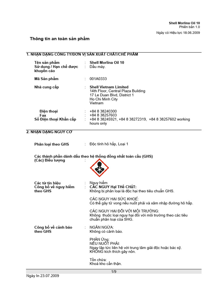 3 - MSDS-Dau May May - Oil 10 | PDF