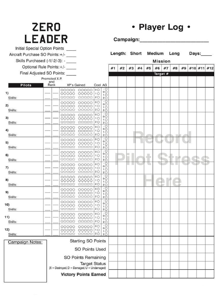 ZL - Pilot Log Sheet A4 v1 1 | PDF