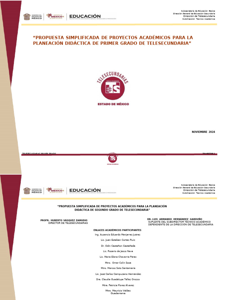 1° Prop Simplificada 2o Trim | PDF | Educación Secundaria | Maestros