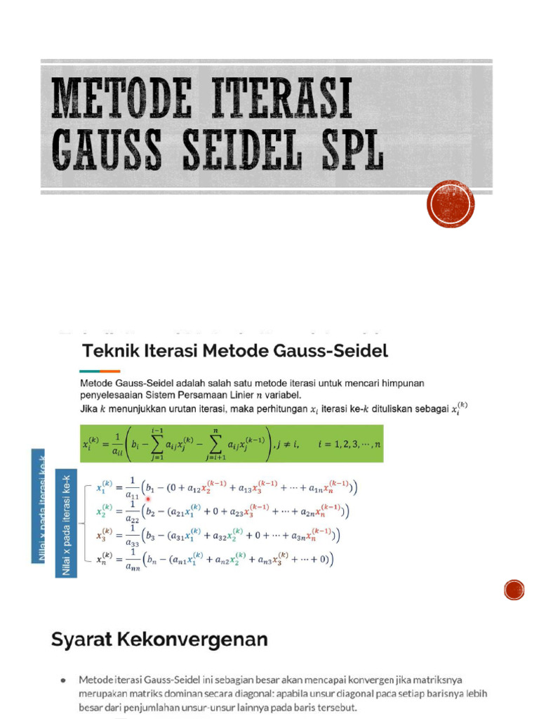 Iterasi Gauss Seidel | PDF