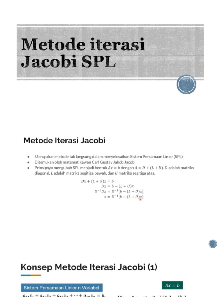 Metode Iterasi Jacobi SPL | PDF
