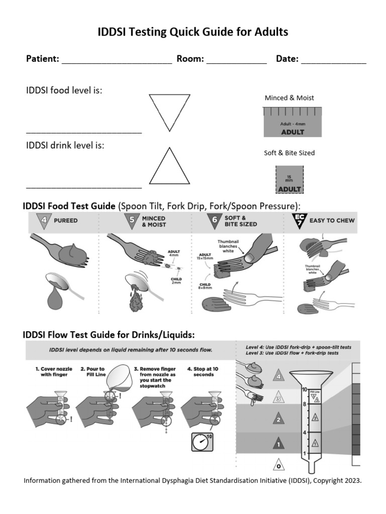 IDDSI Testing Guide for Adults (black and white) | PDF