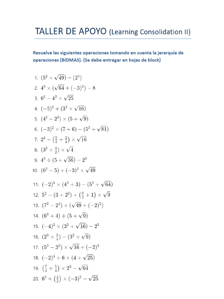 Taller - de - Apoyo Order Operations | PDF