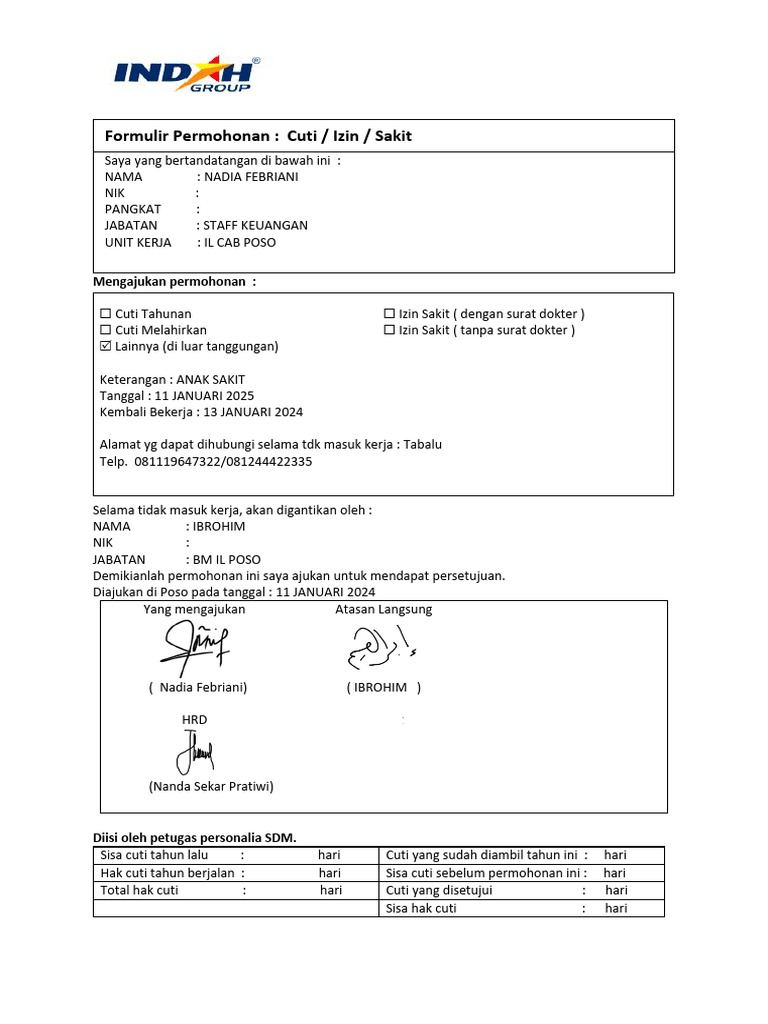 Cuti Nadia Febriani | PDF