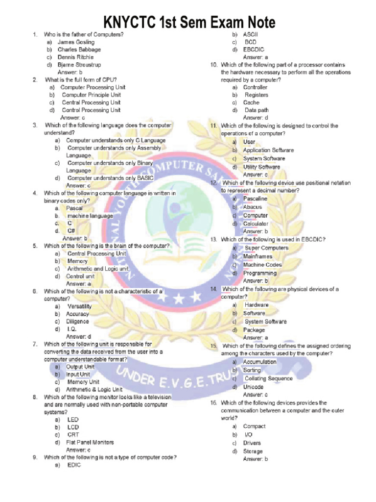 BCC Note Part 1 | PDF