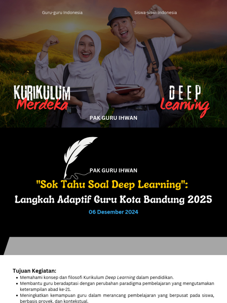 Sok Tahu Soal Deep Learning Langkah Adaptif Guru Indonesia | PDF