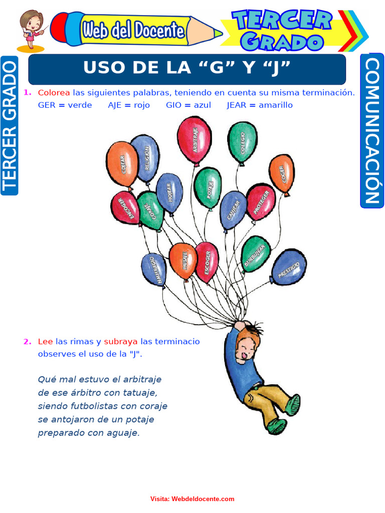 Actividades de G y J para Tercer Grado | PDF