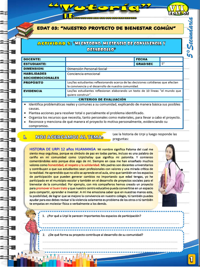5° Tutor Act5. Edat 3 - 2024 | PDF | Comunidad | Publicidad