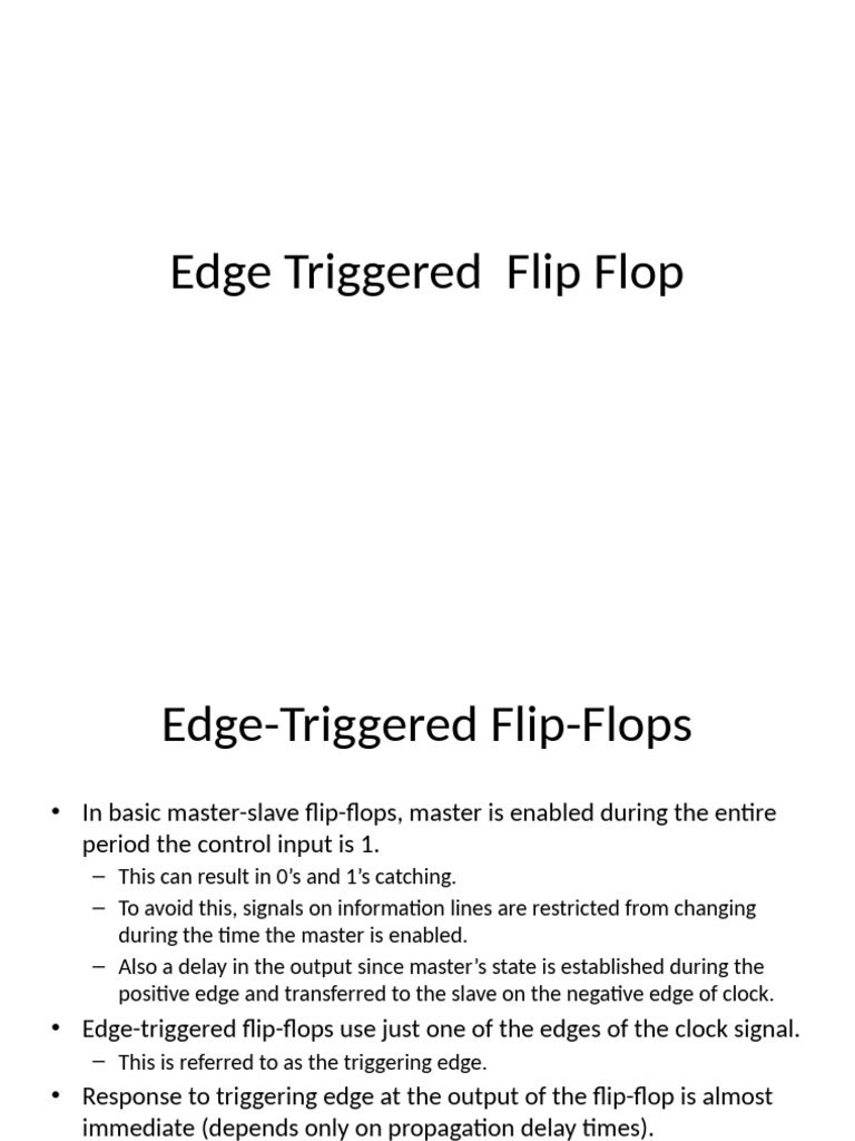 Edge Triggered Flip-Flop | PDF | Computer Engineering | Digital Technology