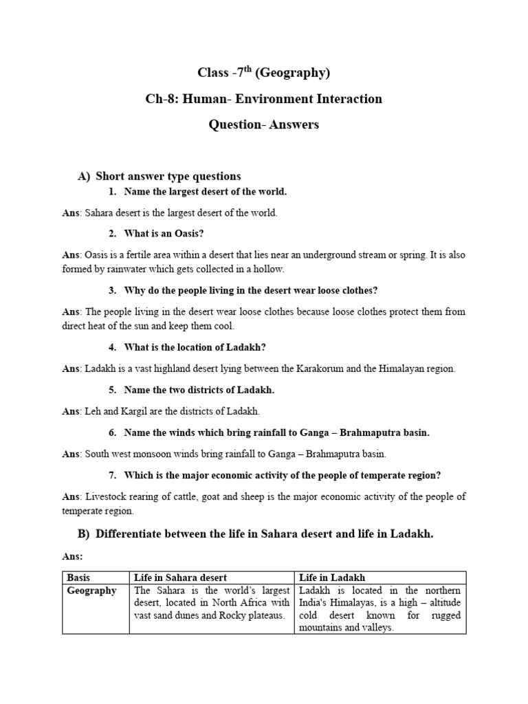 Std - 7th (Ch-8) Geography | PDF