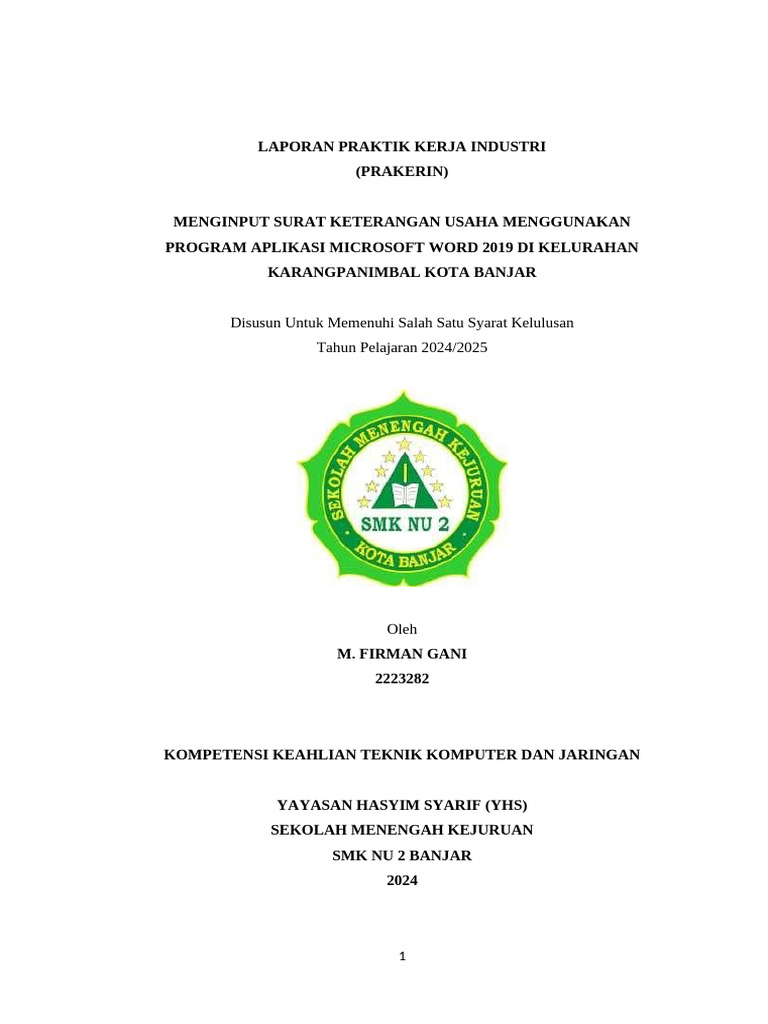 Input Surat Keterangan Usaha di Banjar | PDF