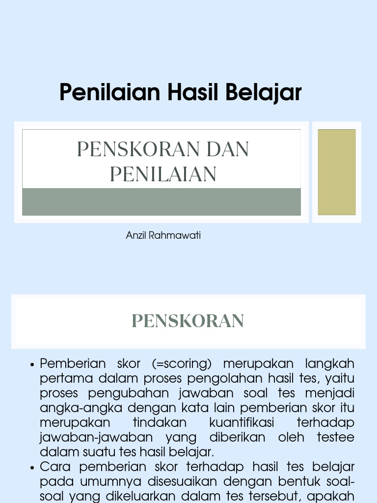 Skor Dan Nilai-PHB-Anzil Rahmawati PDF | PDF