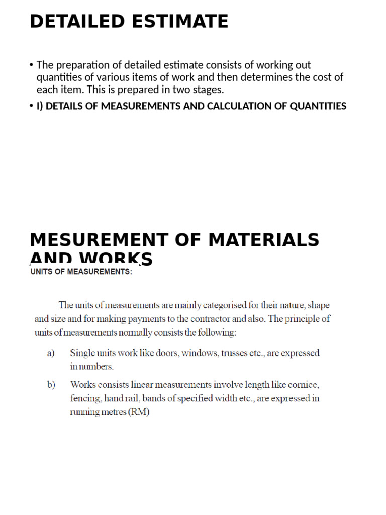 Detailed Estimate | PDF