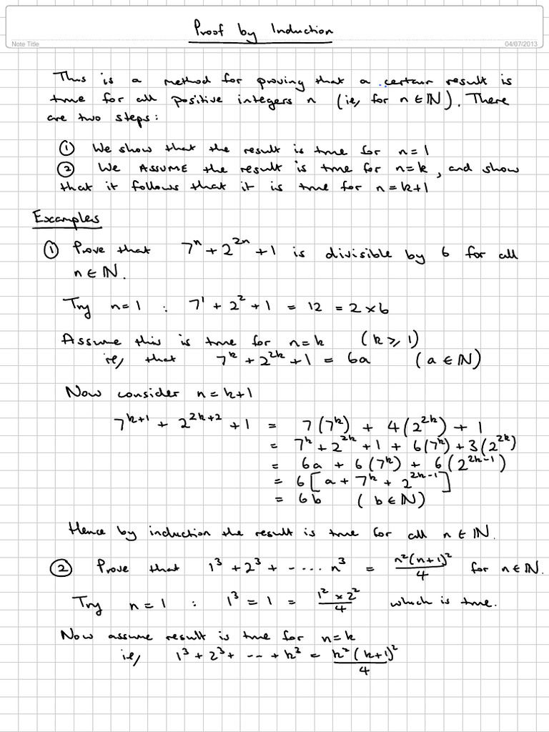 Notes-Proof by Induction | PDF