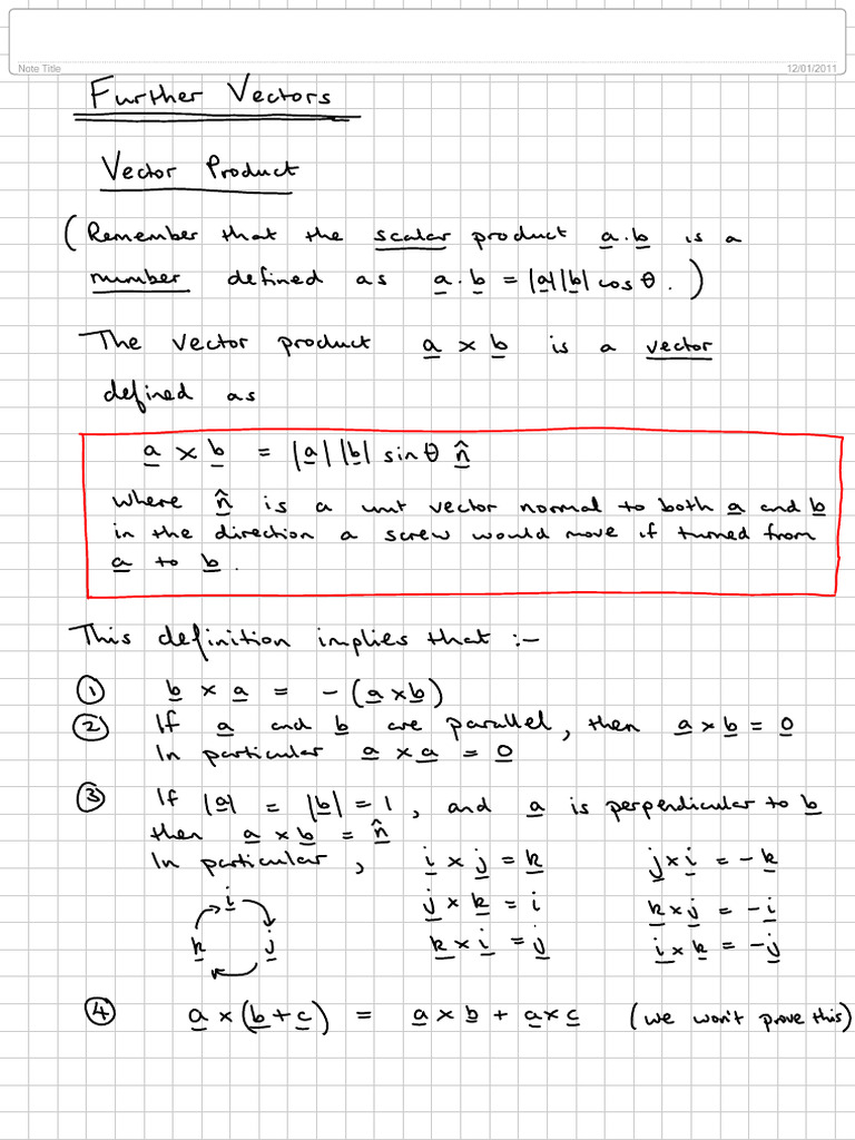 Notes Vectors v1 | PDF