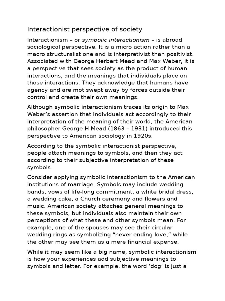 Interactionist Perspective of Society | PDF | Psychology | Behavioural ...